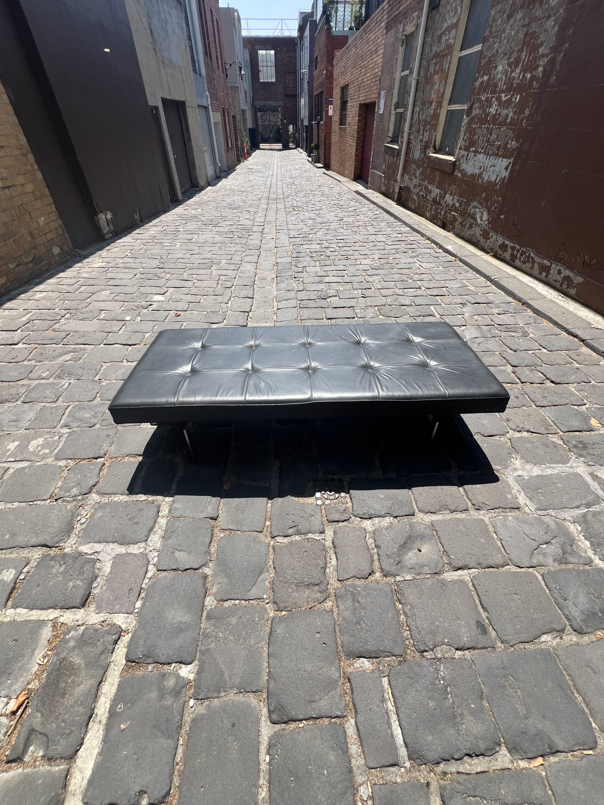 Classic Leather Gallery Bench - Le Corbusier Style - Ray Walters Furniture